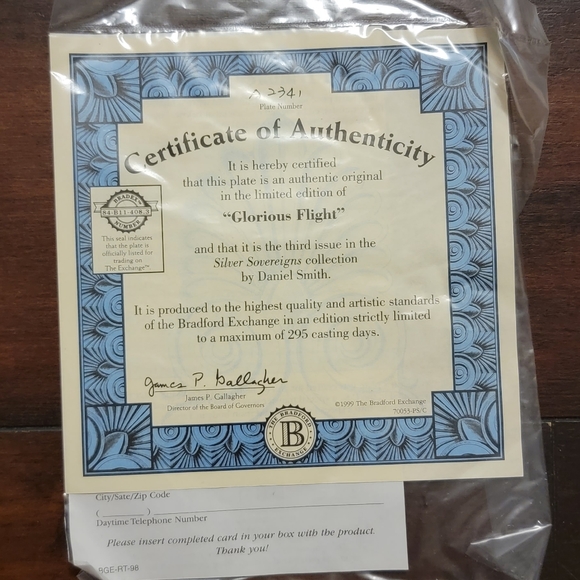 The Bradford Exchange | Wall Decor | Nwt Vintage 999 Glorious Flight ...